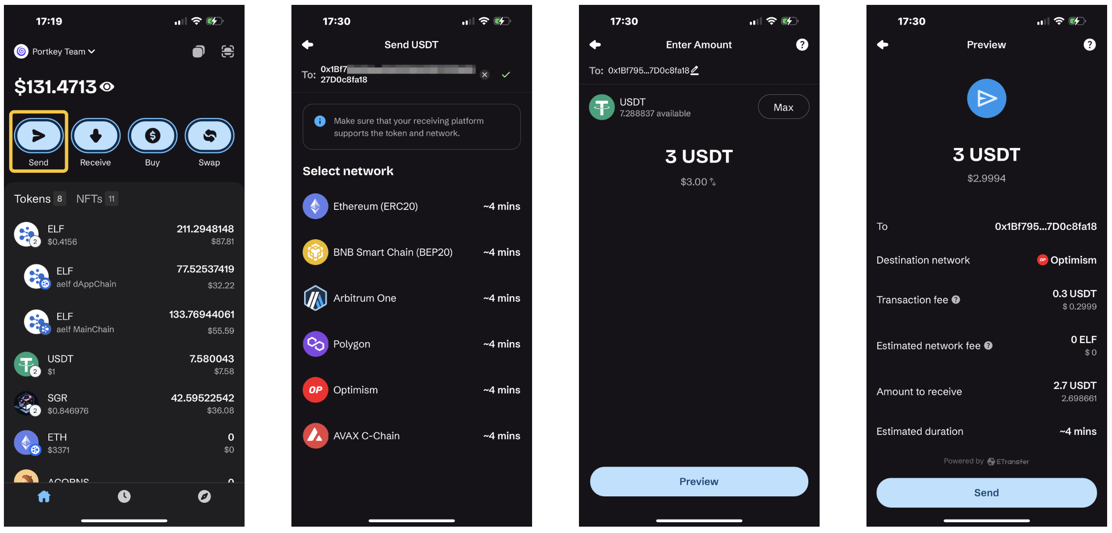 How to send assets? | Portkey Docs